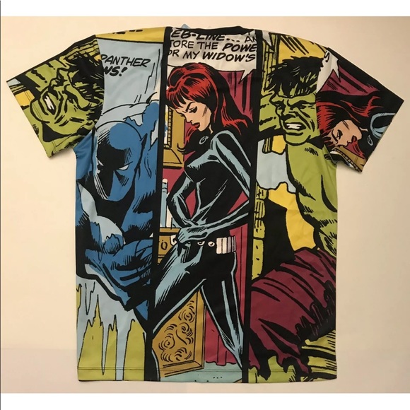 Marvel | Shirts | Marvel Comics Retro Avengers All Over Print Shirt ...